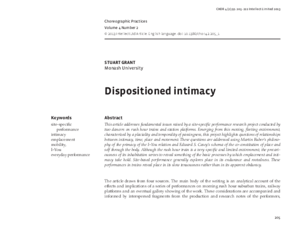 (PDF) Dispositioned Intimacy