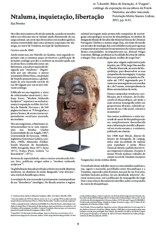 Ntaluma, inquietação, libertação.