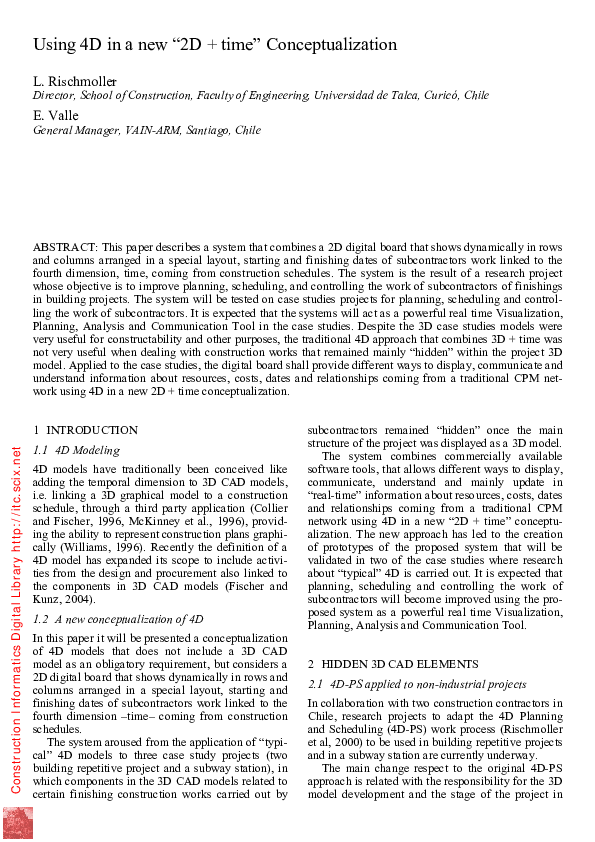 (PDF) Using 4D in a new “2D + time” Conceptualization