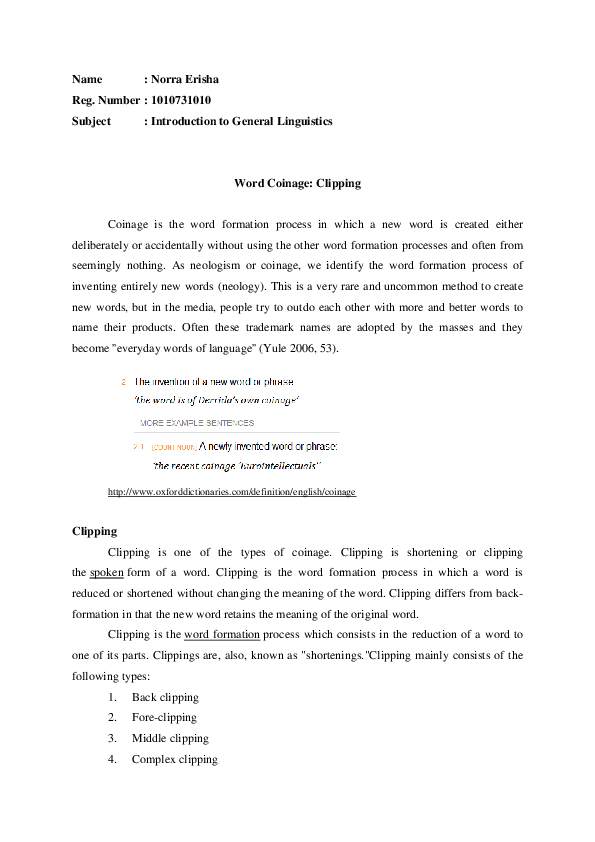 (DOC) Word Coinage klipping