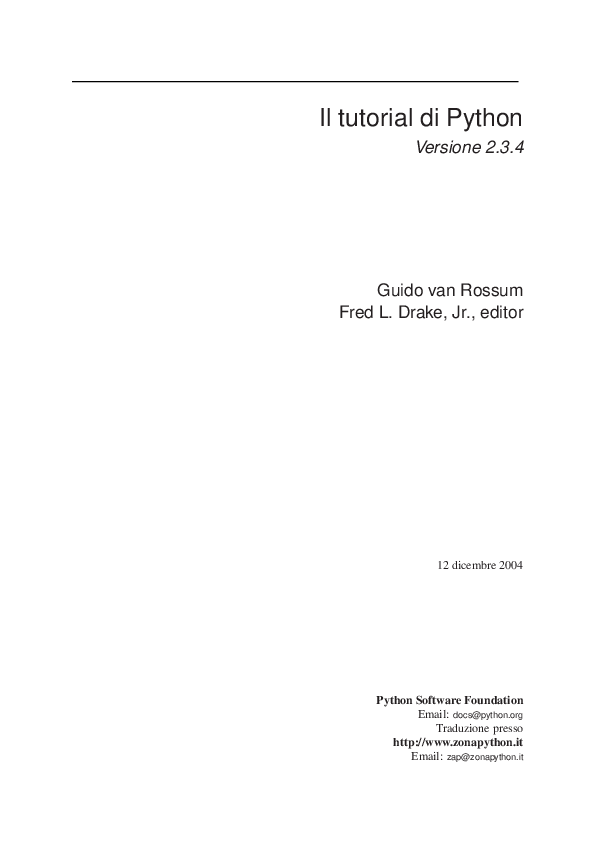 (PDF) Il tutorial di Python