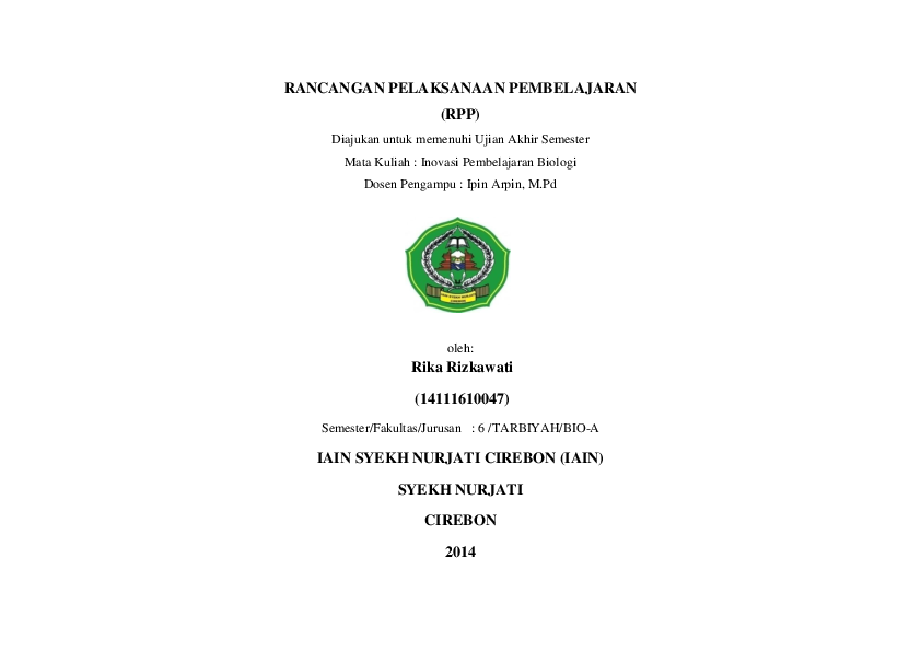 (DOC) UAS Inovasi Pembelajaran Biologi Kelas Bio A-6 | Rika Rizkawati - Academia.edu