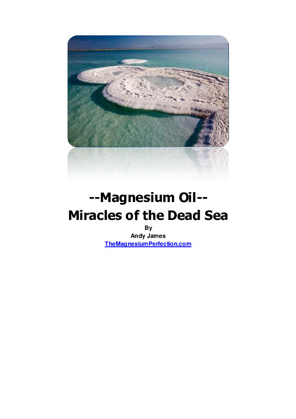 (PDF) Magnesium Oil-- Miracles of the Dead Sea