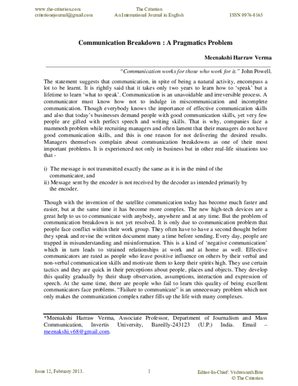 (PDF) Communication Models