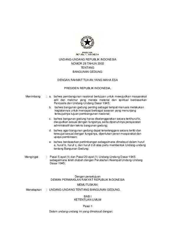 (PDF) 2. Undang-undang Nomor 28 Tahun 2002 Tentang Bangunan Gedung