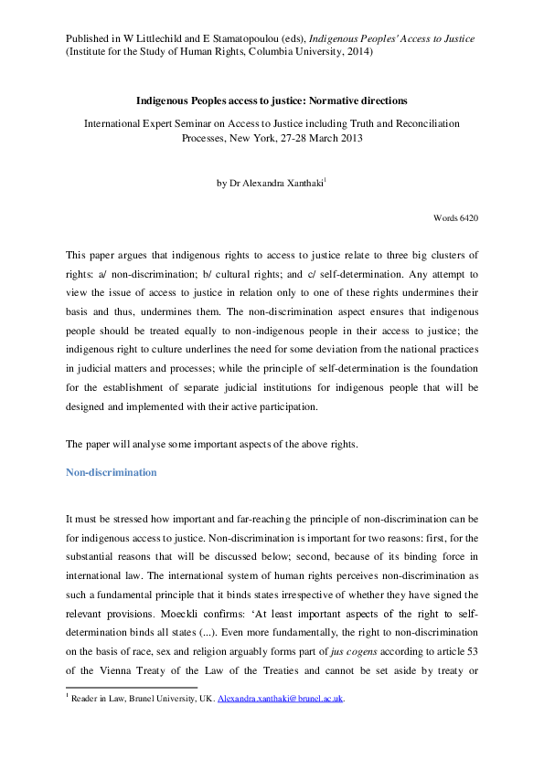 (DOC) Indigenous access to justice and human rights