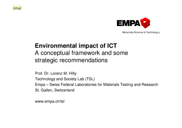 (PDF) Environmental Impact of ICT - A Conceptual Framework and Some ...