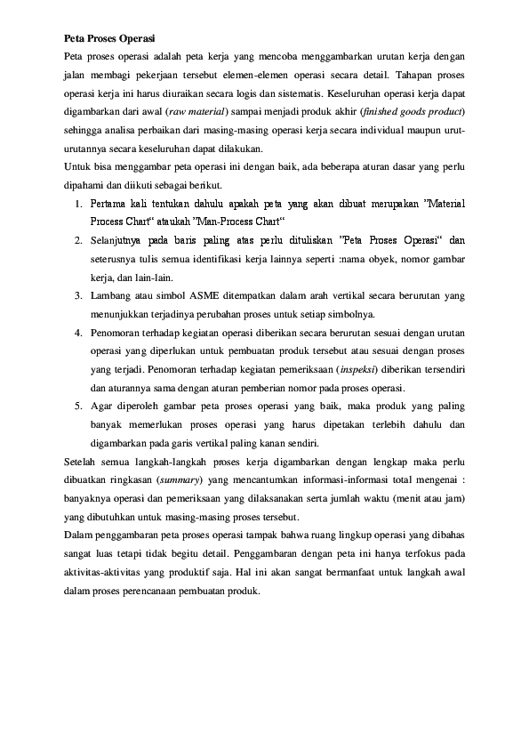 (DOC) Peta Proses Operasi
