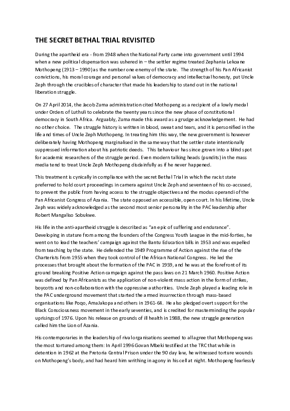 (DOC) THE SECRET BETHAL TRIAL REVISITED During the