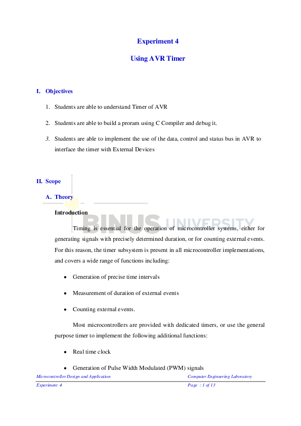 (PDF) 4 Using AVR Timer