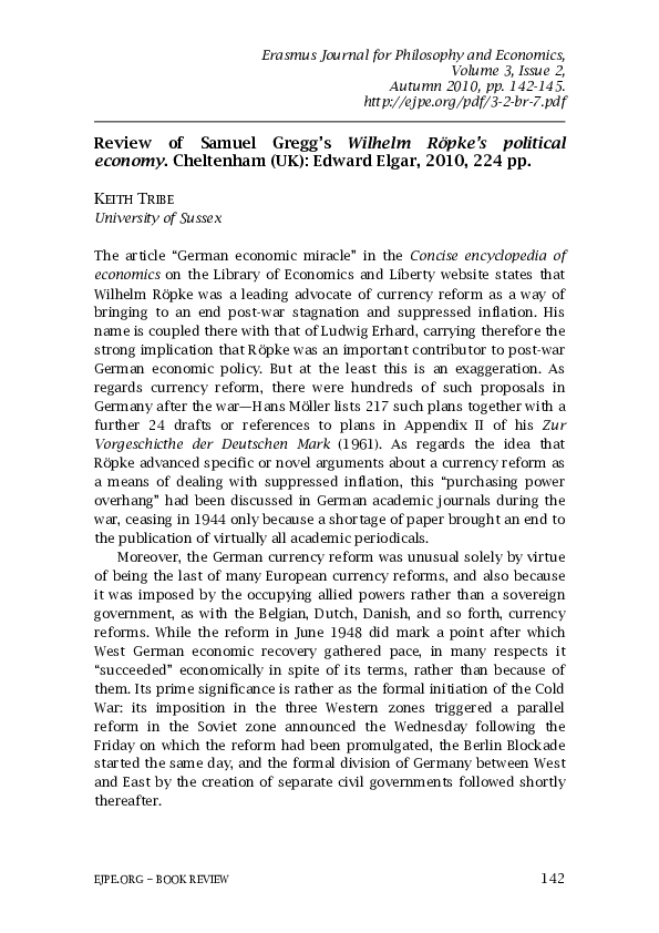 (PDF) The Limitations of Ordoliberalism II: Review of Gregg