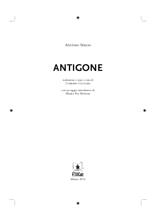 (PDF) Introduzione alla lettura dell'Antigone di Sofocle (corso di 'Storia del teatro greco e ...