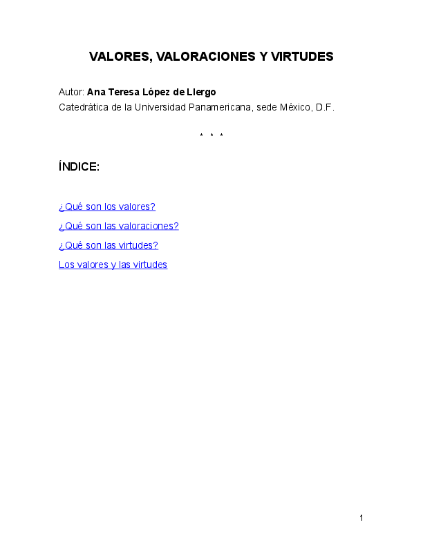 (PDF) Valores, valoraciones y virtudes