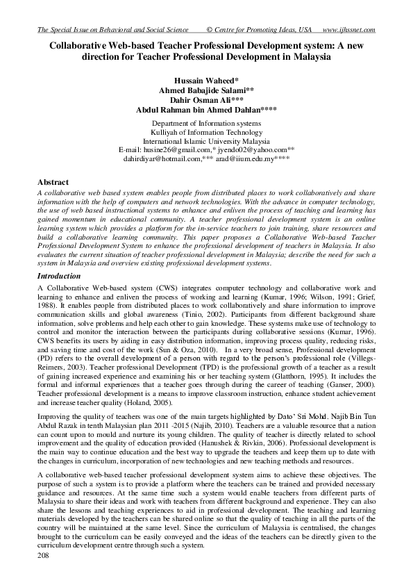 (PDF) Collaborative Web-based Teacher Professional Development system ...