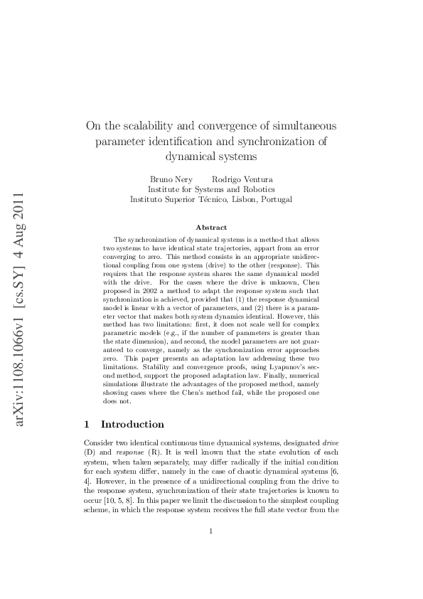 (PDF) On the scalability and convergence of simultaneous parameter identification and ...