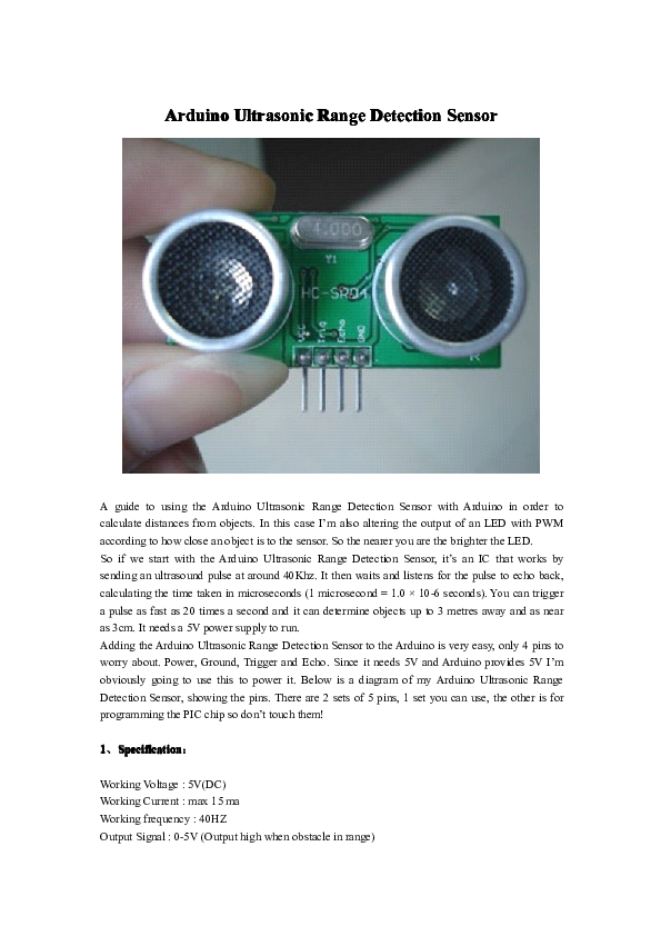 (PDF) HC-SR04-Datasheet
