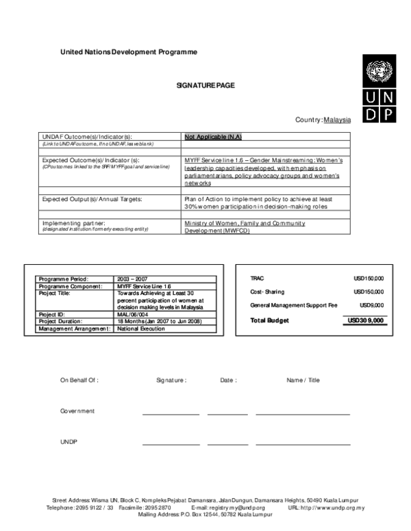 (PDF) 30percent Women Project Prodoc ATLAS