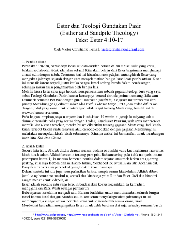 (DOC) Kitab Ester | Anggi Sayangi - Academia.edu