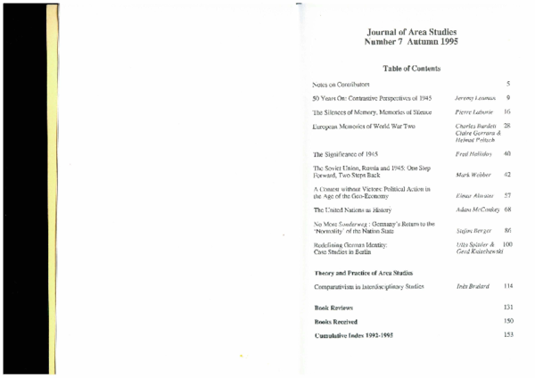 (PDF) No More Sonderweg: Germany's Return to the 'Normality' of the ...