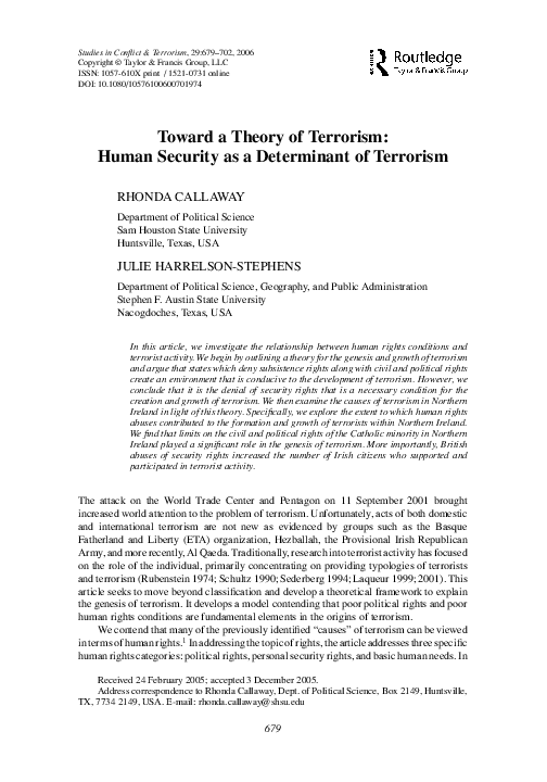 (PDF) Northern Ireland HR and Terrorism