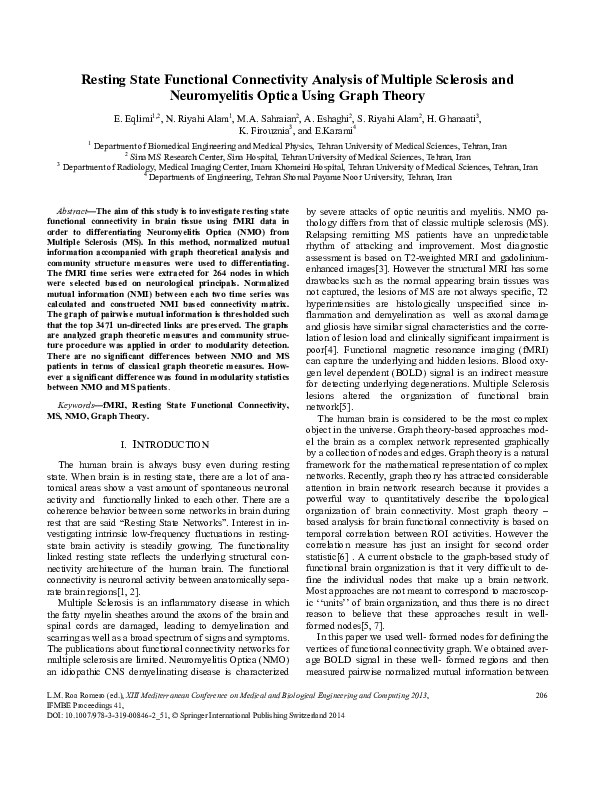 (PDF) Resting State Functional Connectivity Analysis of Multiple ...