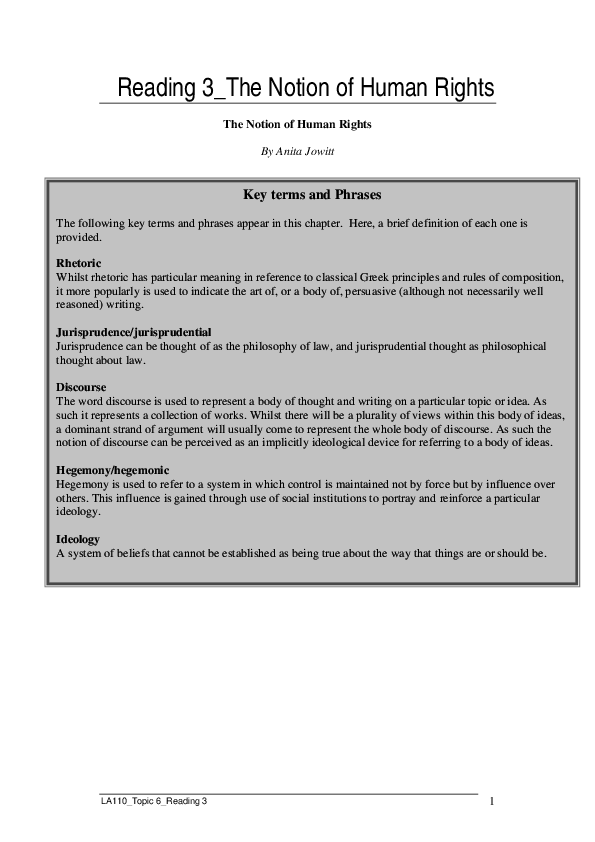 (PDF) Reading 3_The Notion of Human Rights The Notion of Human Rights