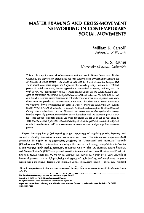 (PDF) MASTER FRAMING AND CROSS-MOVEMENT NETWORKING IN CONTEMPORARY ...