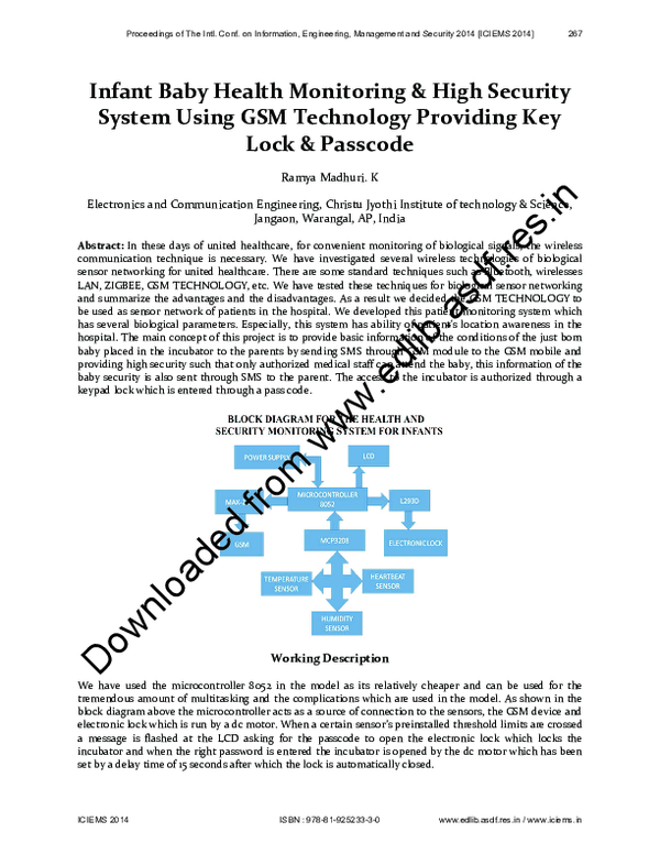 (PDF) Infant Baby Health Monitoring & High Security System Using GSM ...