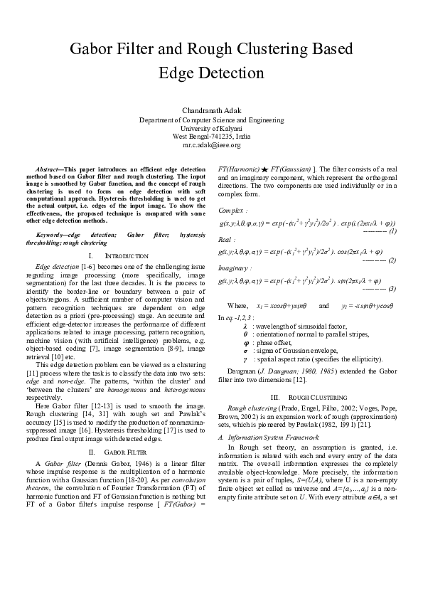 (PDF) Gabor Filter and Rough Clustering Based Edge Detection