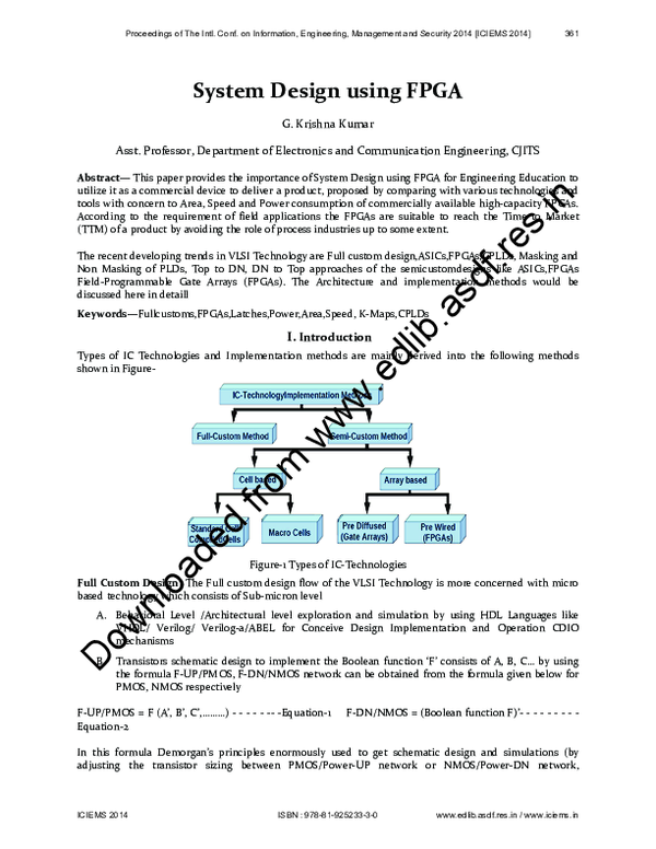 (PDF) System Design using FPGA