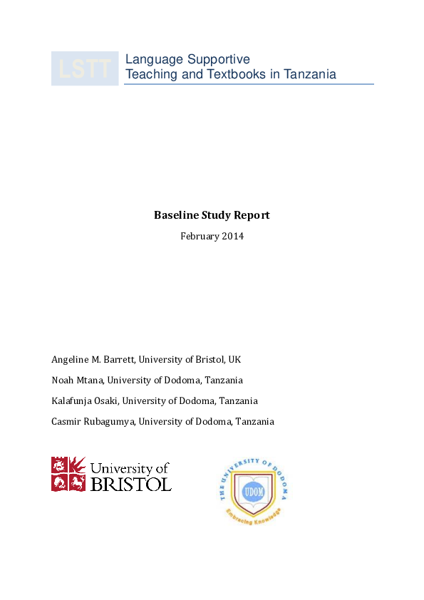 (PDF) Baseline Study Report, Language Supportive Teaching and Textbooks ...