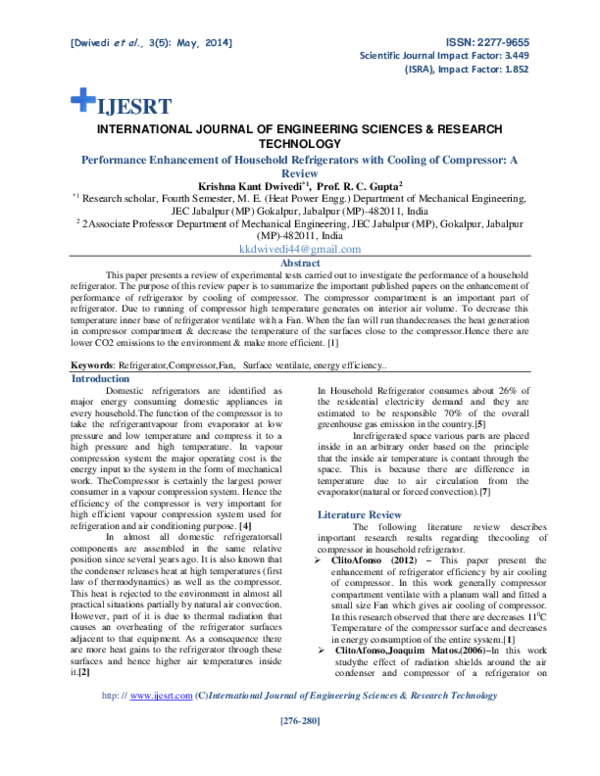 (PDF) Performance Enhancement of Household Refrigerators with Cooling ...