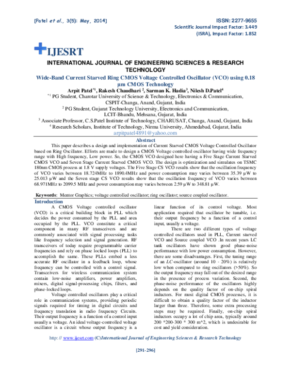 (PDF) Wide-Band Current Starved Ring CMOS Voltage Controlled Oscillator ...