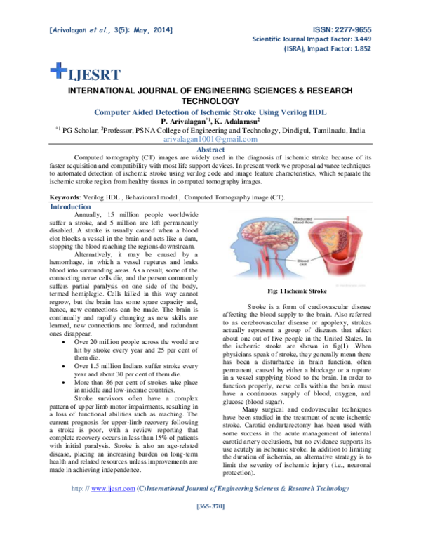 (PDF) Computer Aided Detection of Ischemic Stroke Using Verilog HDL.