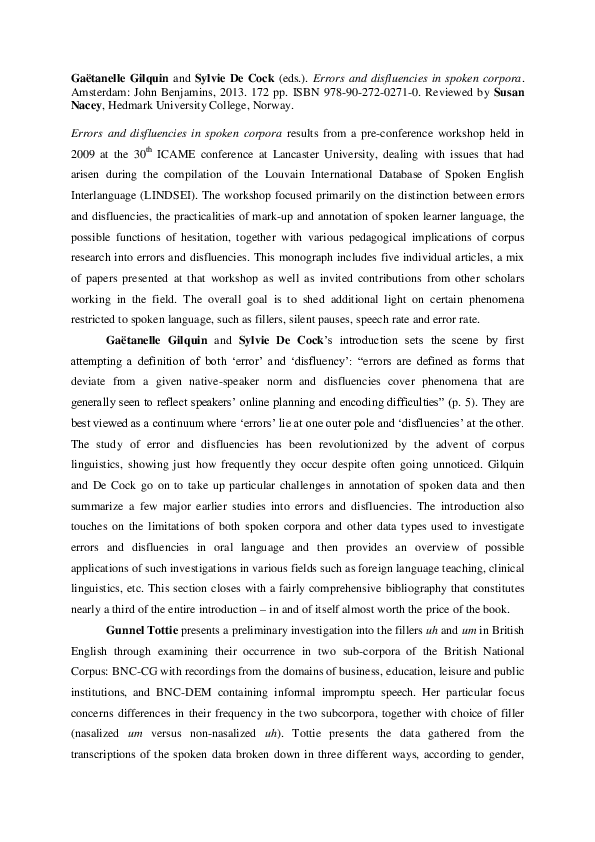 (PDF) Gaëtanelle Gilquin and Sylvie De Cock (eds.). Errors and ...