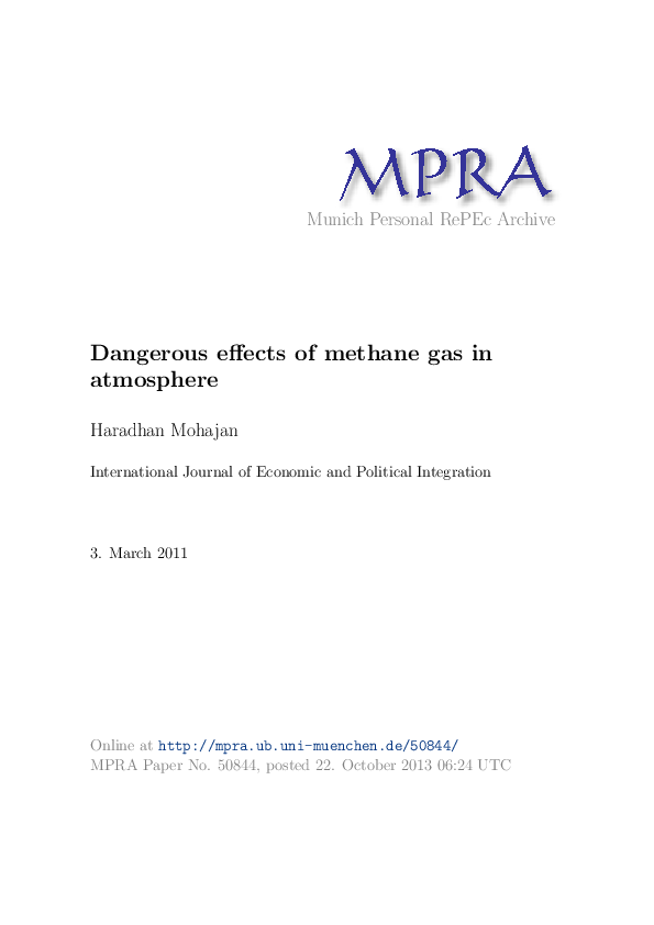 (PDF) Dangerous Effects of Methane Gas in Atmosphere