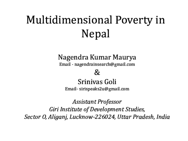 (PPT) Multidimensional Poverty in Nepal