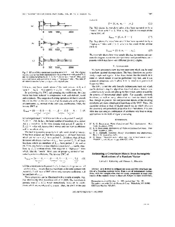(PDF) Estimating a Covariance Matrix from Incomplete Realizations of a ...