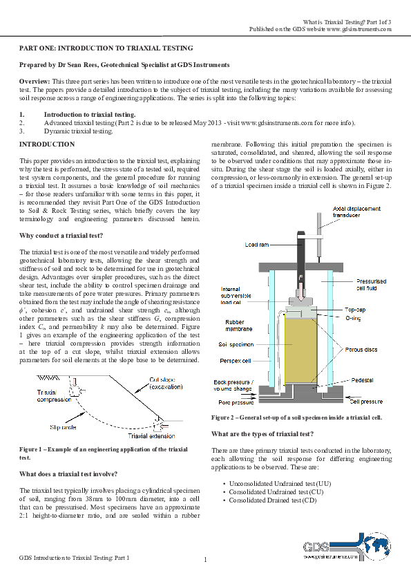 (PDF) Part 1 Introduction to triaxial testing