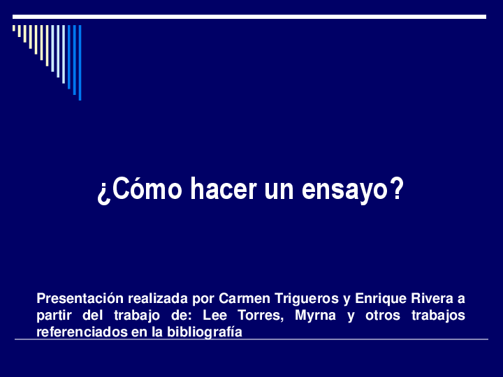 (PDF) Cómo hacer un ensayo -ppt
