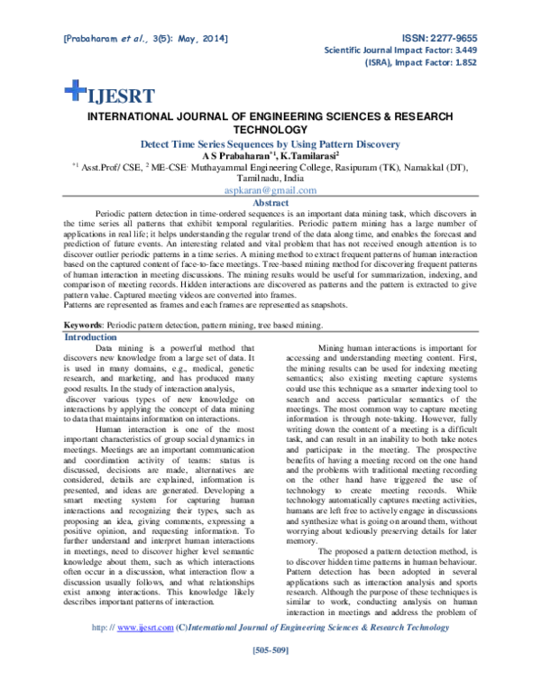 Pdf Detect Time Series Sequences By Using Pattern Discovery