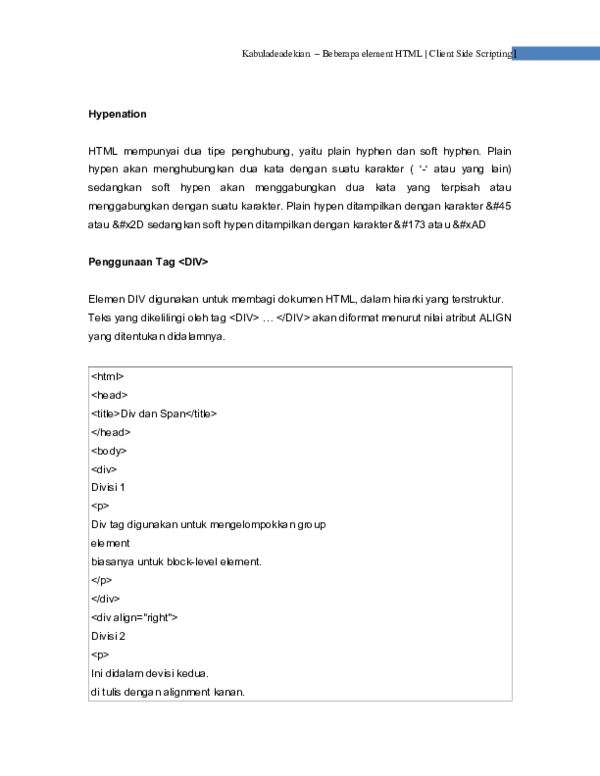 (DOC) HTML Elemen Dasar