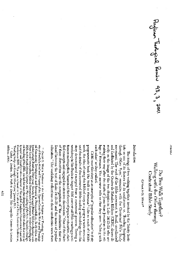 (PDF) Do Two Walk Together? Walking with the Other through Contextual ...