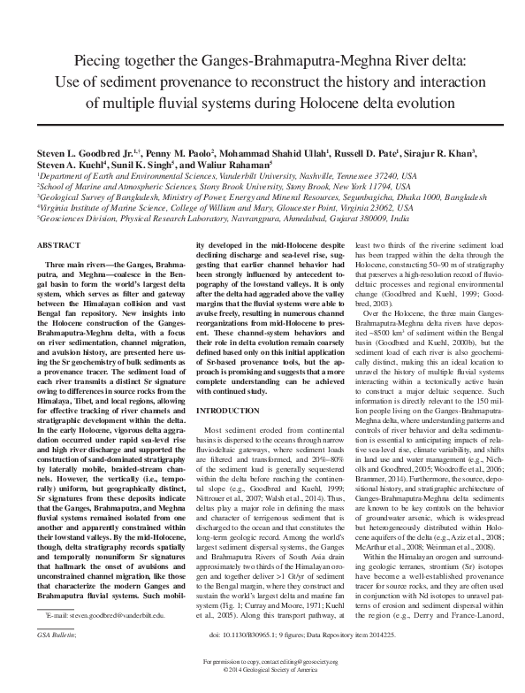 (PDF) Piecing together the Ganges-Brahmaputra-Meghna River delta: Use ...