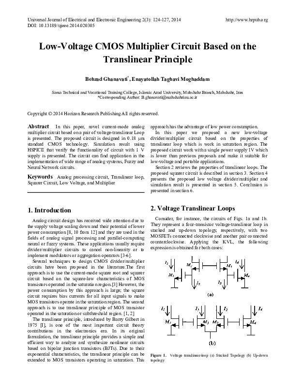 (PDF) Analog Divider Cmos