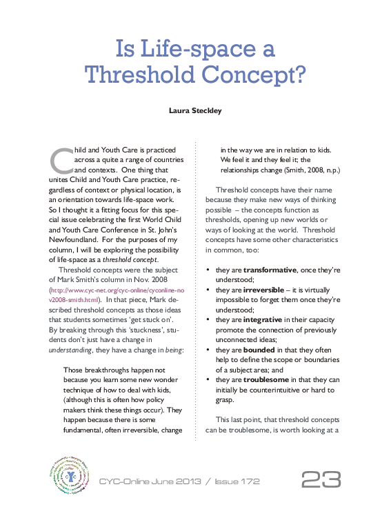 (PDF) Is life-space a threshold concept?