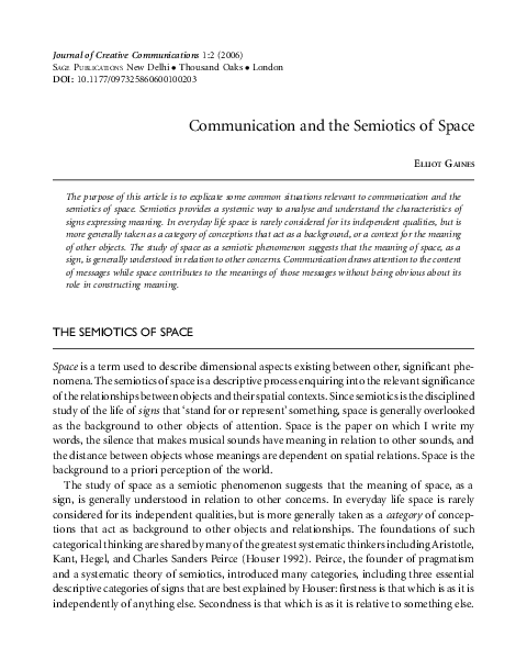(PDF) Semiotics Of Space