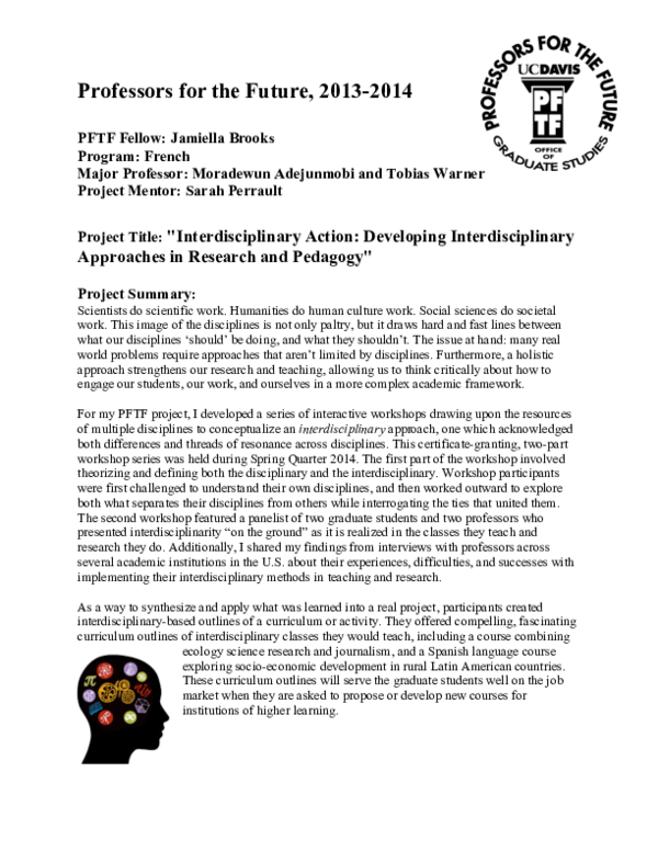 (PDF) Interdisciplinary Action: Developing Interdisciplinary Approaches ...