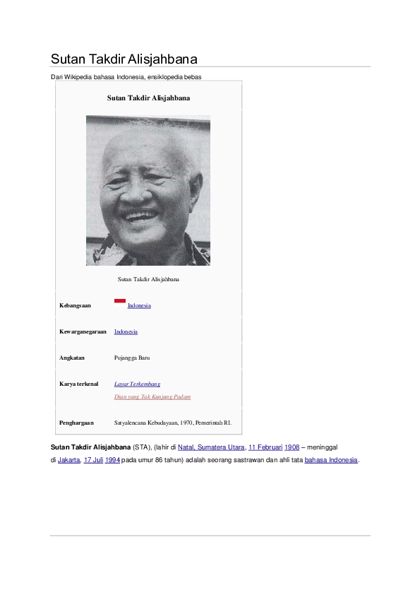 (DOC) Sutan Takdir Alisjahbana
