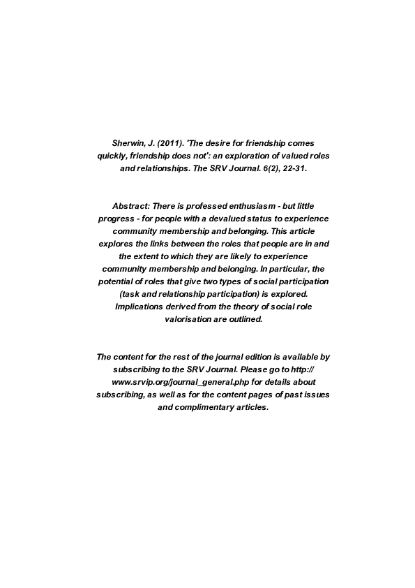 (PDF) 'The desire for friendship comes quickly, friendship does not ...